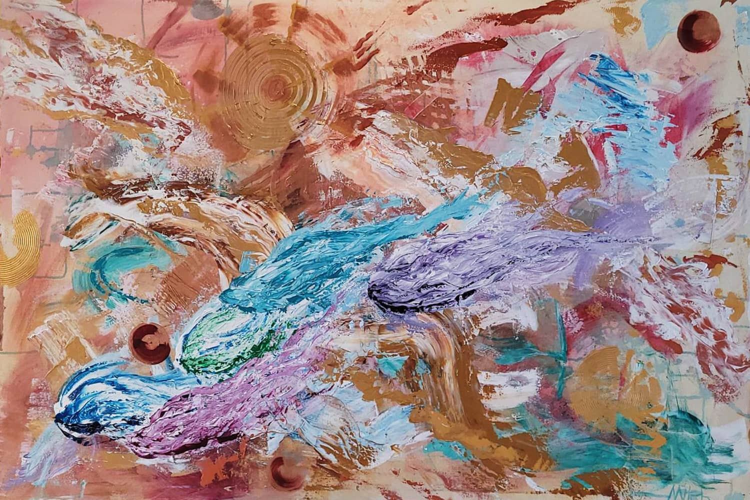 Australian Abstract Artist Mitch Miller Painting ~ 'November'
