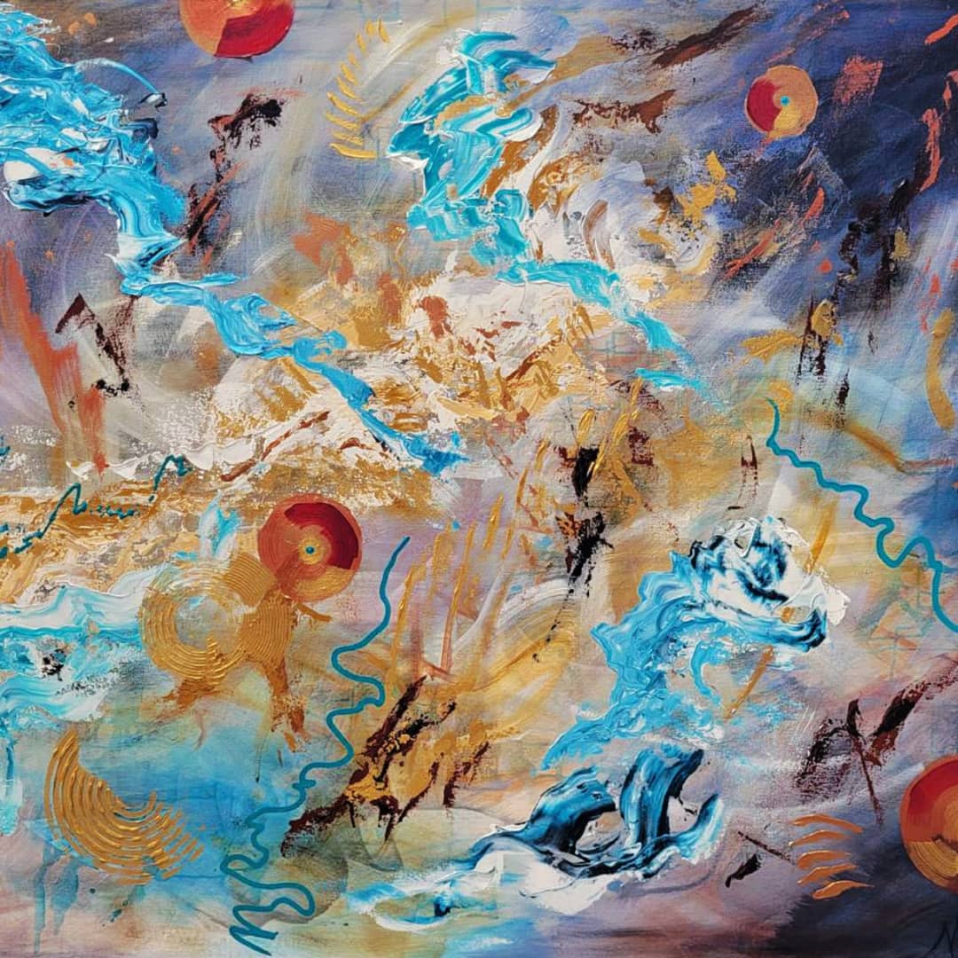 Australian Abstract Artist Mitch Miller Painting ~ 'Meteoric'