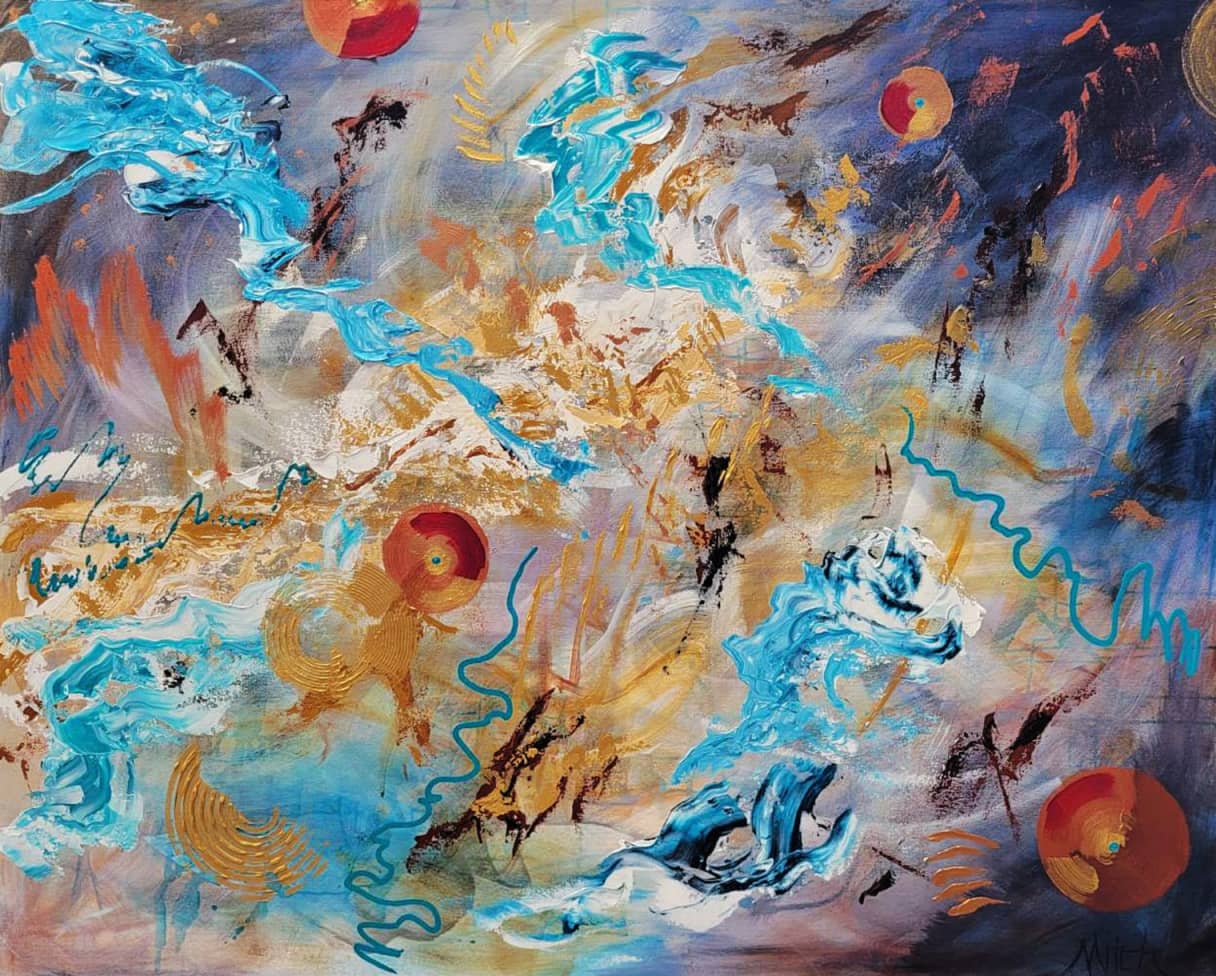 Australian Abstract Artist Mitch Miller Painting ~ 'Meteoric'