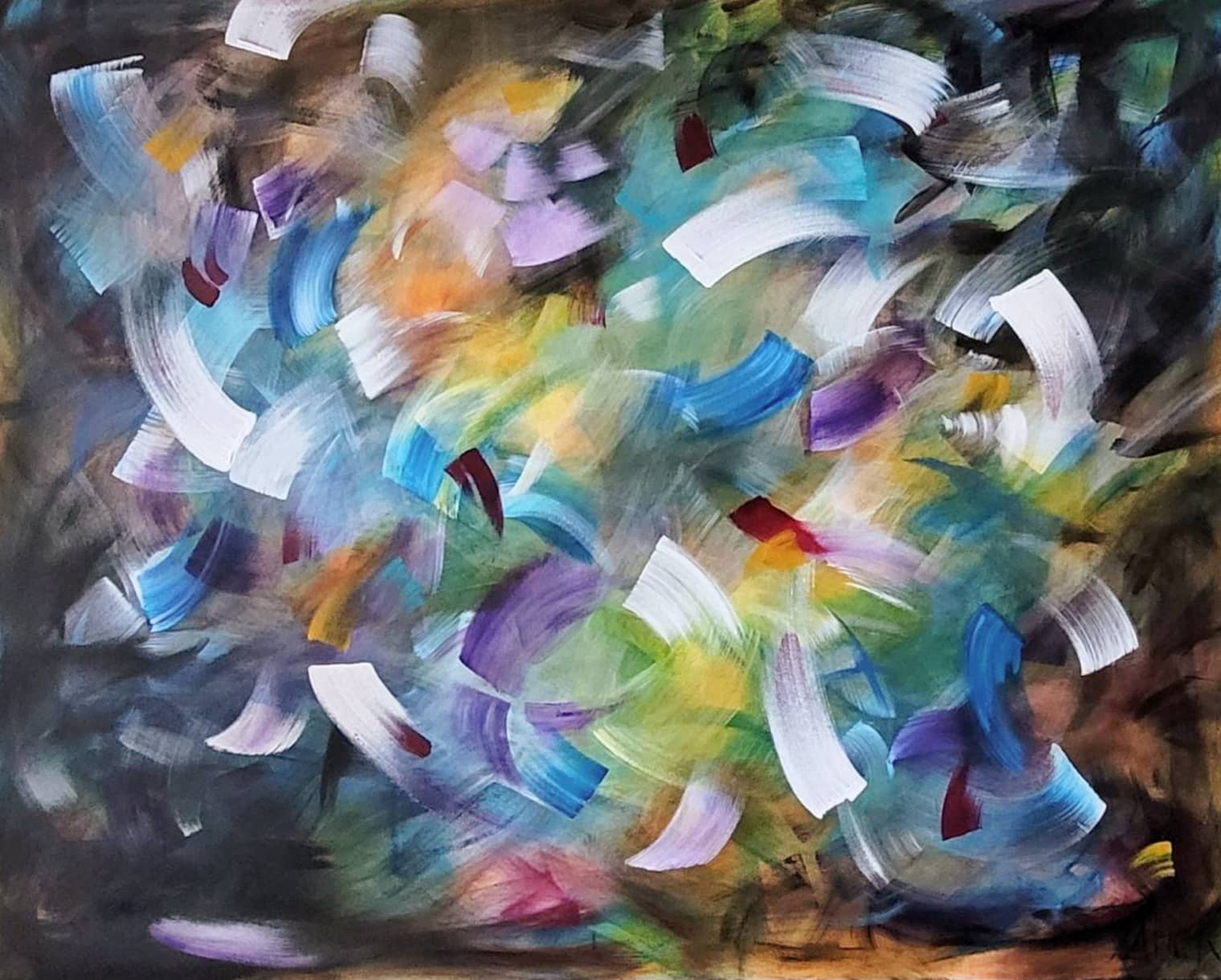 Australian Abstract Artist Mitch Miller Painting ~ 'Reimagined'