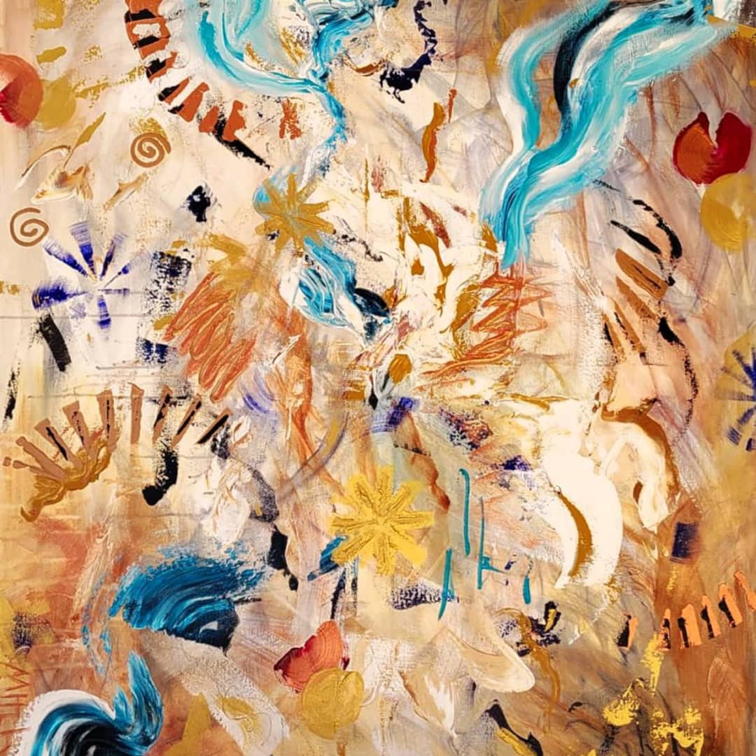 Australian Abstract Artist Mitch Miller Painting ~ 'Reminiscence'