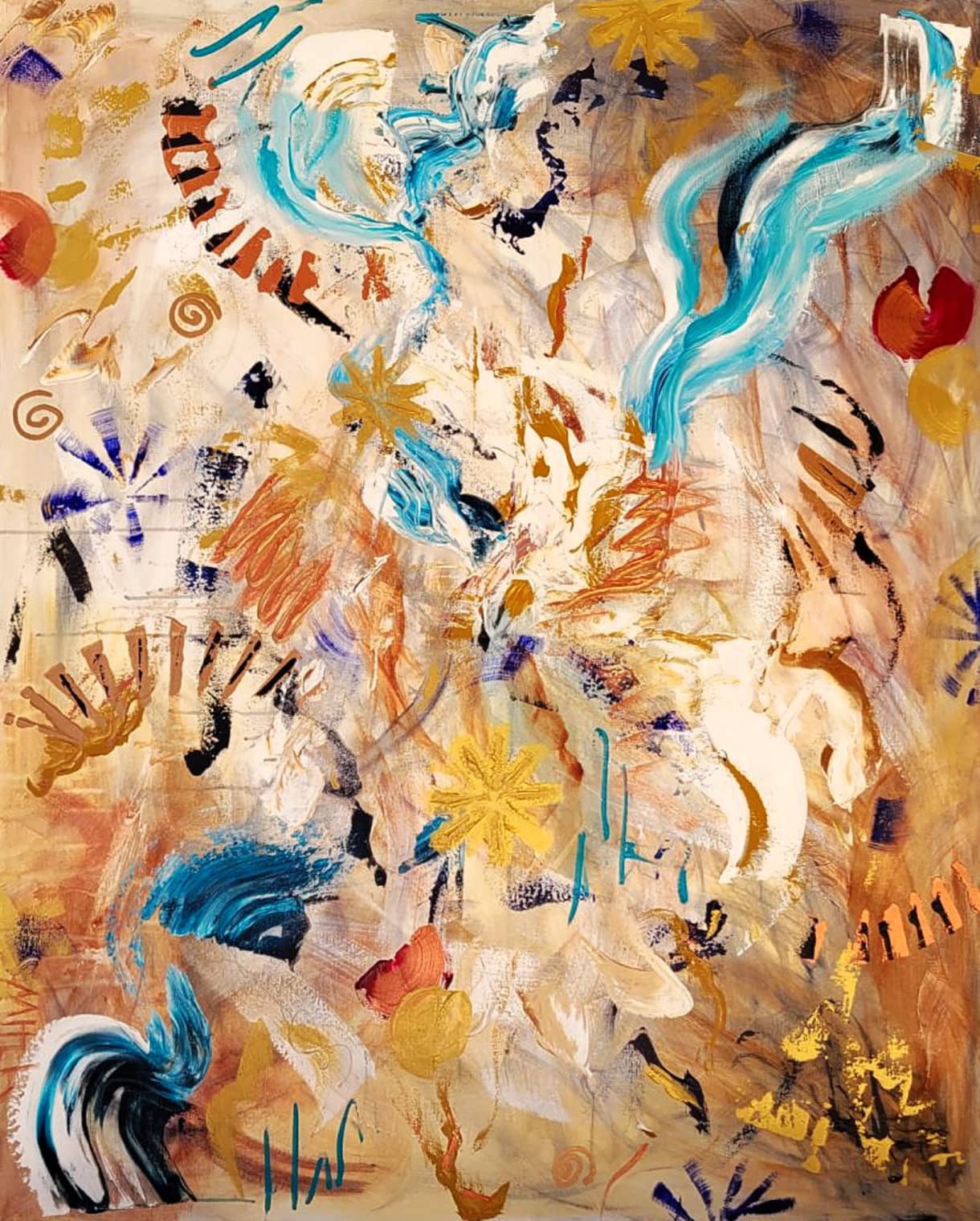 Australian Abstract Artist Mitch Miller Painting ~ 'Reminiscence'