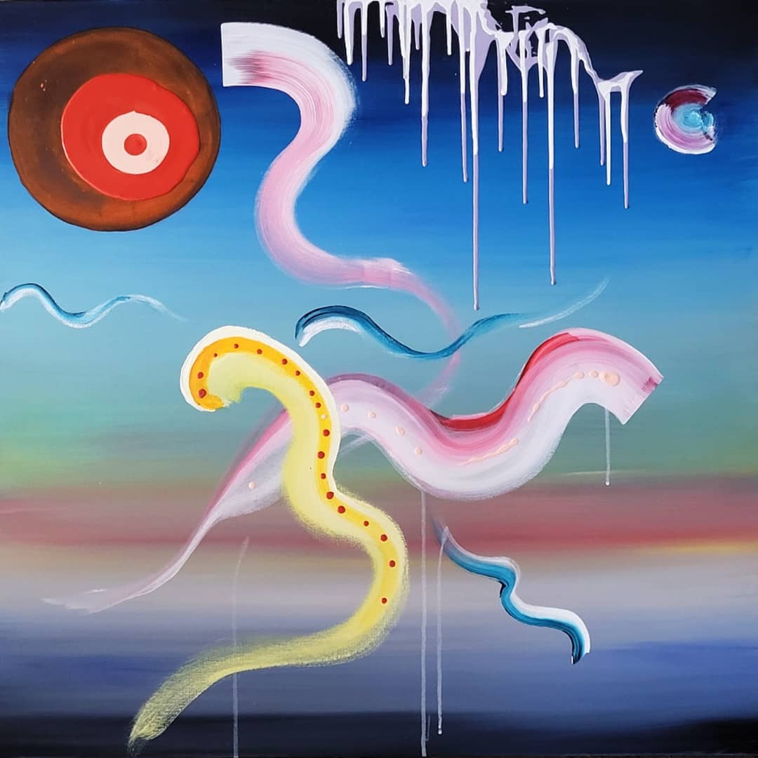 Australian Abstract Artist Mitch Miller Painting ~ 'Sundance'