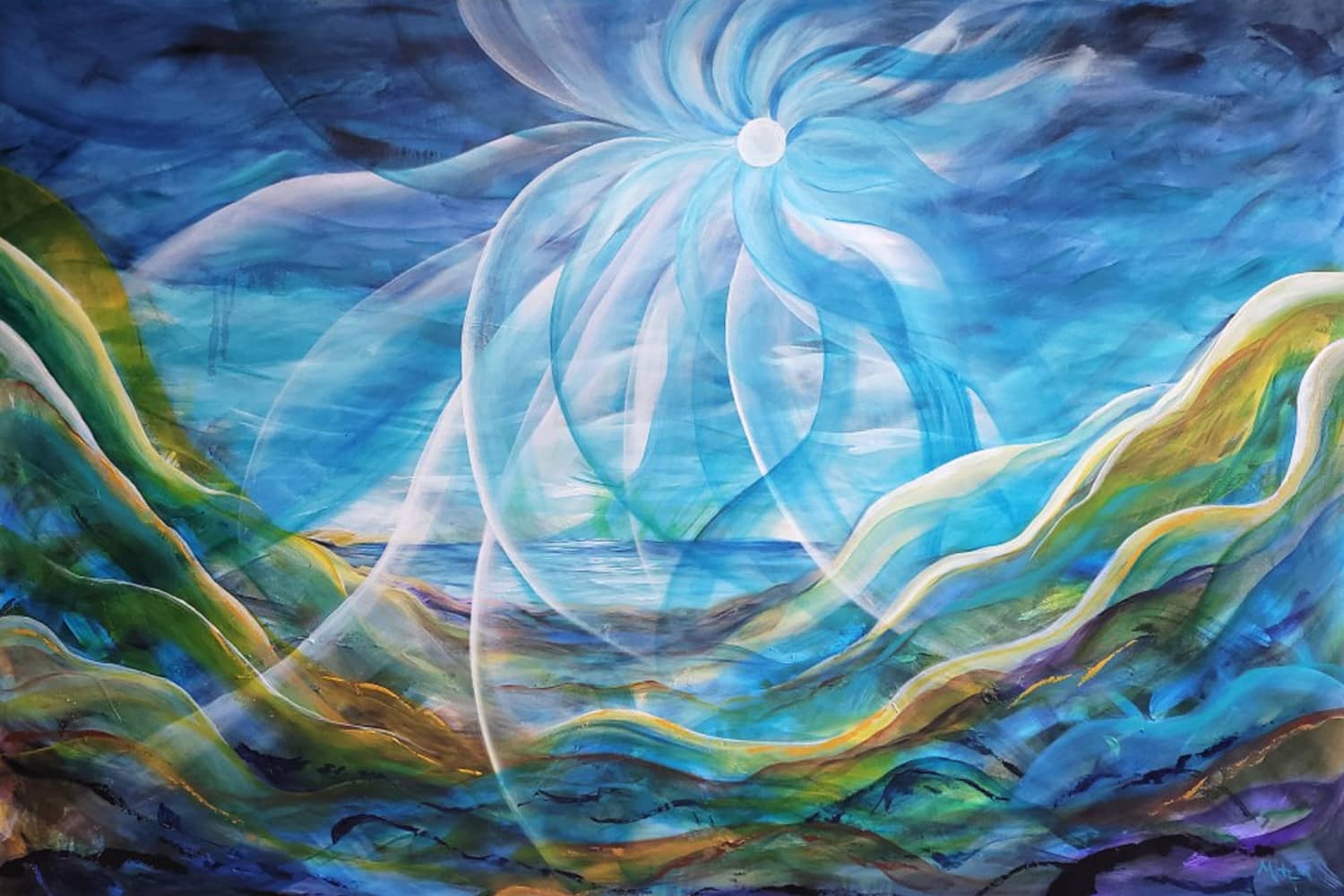 Australian Abstract Artist Mitch Miller Painting ~ 'Meteoric'