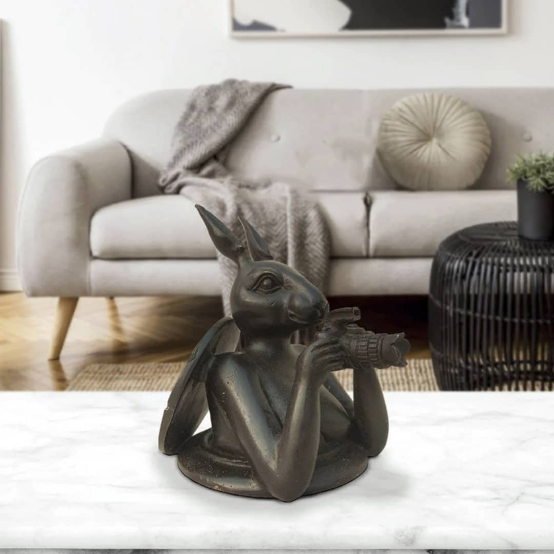 Gillie and Marc Sculpture ~ 'Paparazzi Rabbitwoman Comes Out into a Be