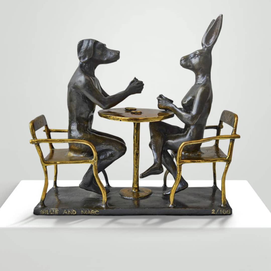 Gillie and Marc Sculpture* ~ 'They Drank Coffee All Day and All Night'