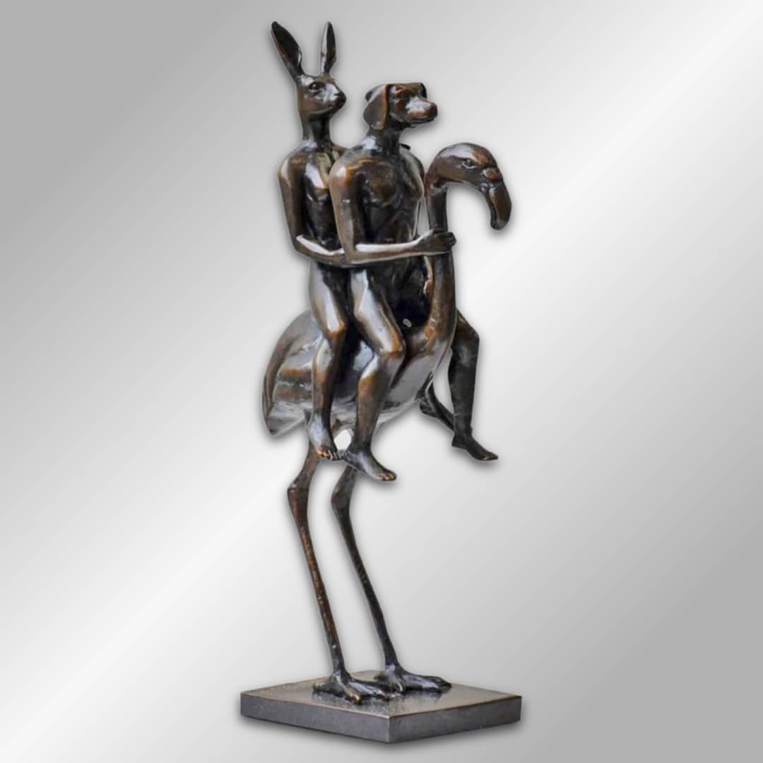 Gillie and Marc Sculpture ~ 'They Were the Flamingo Riders' (Sold)