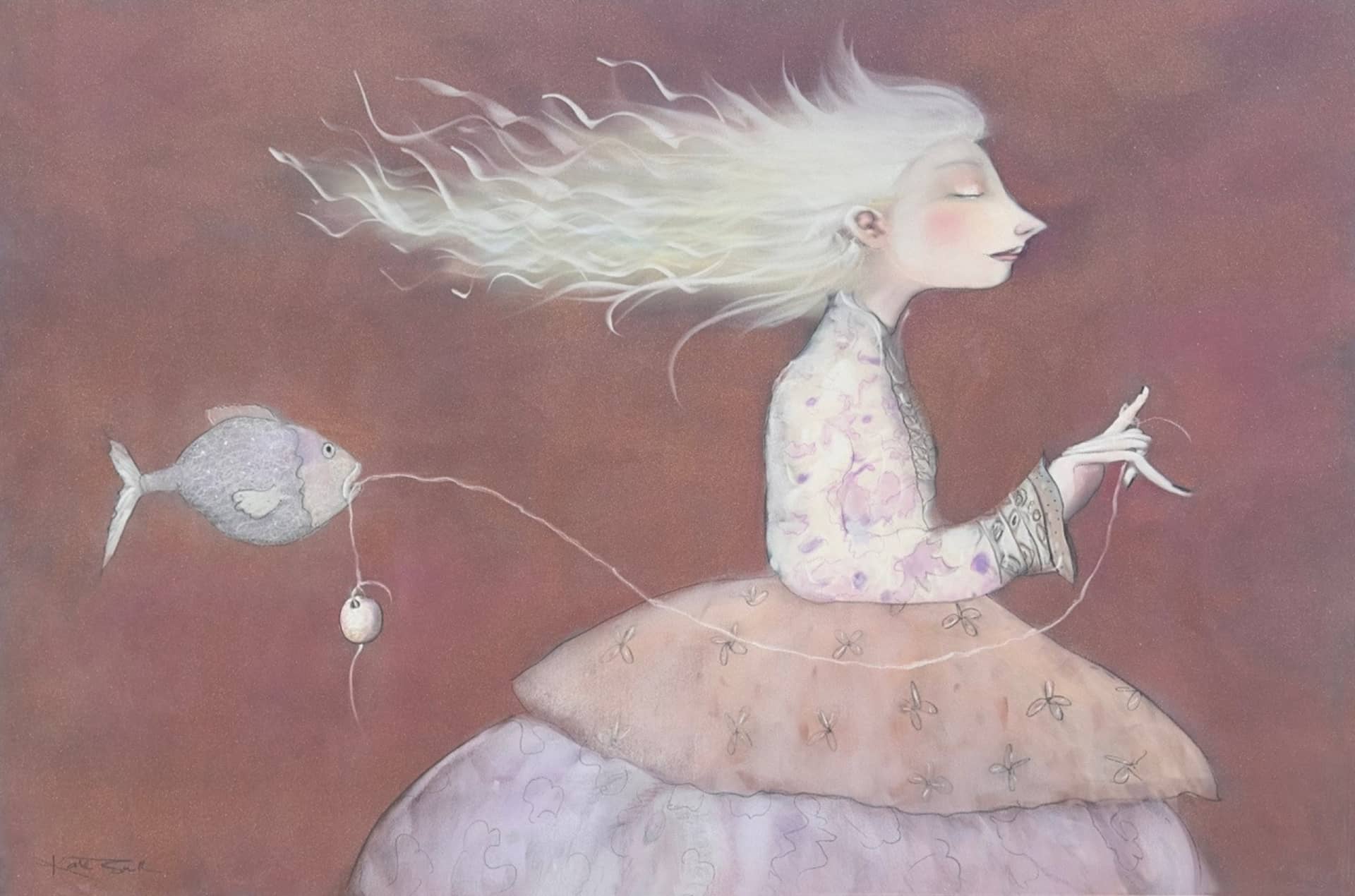 Kate Smith Painting ~ 'Hooked on You' (Sold)