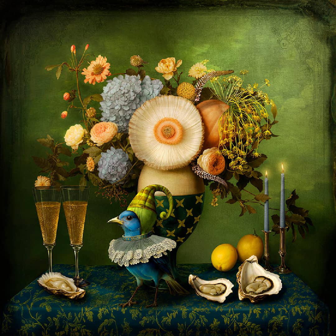 Maggie Taylor Art ~ 'A Little Bird Told Me So' 22" (Framed)