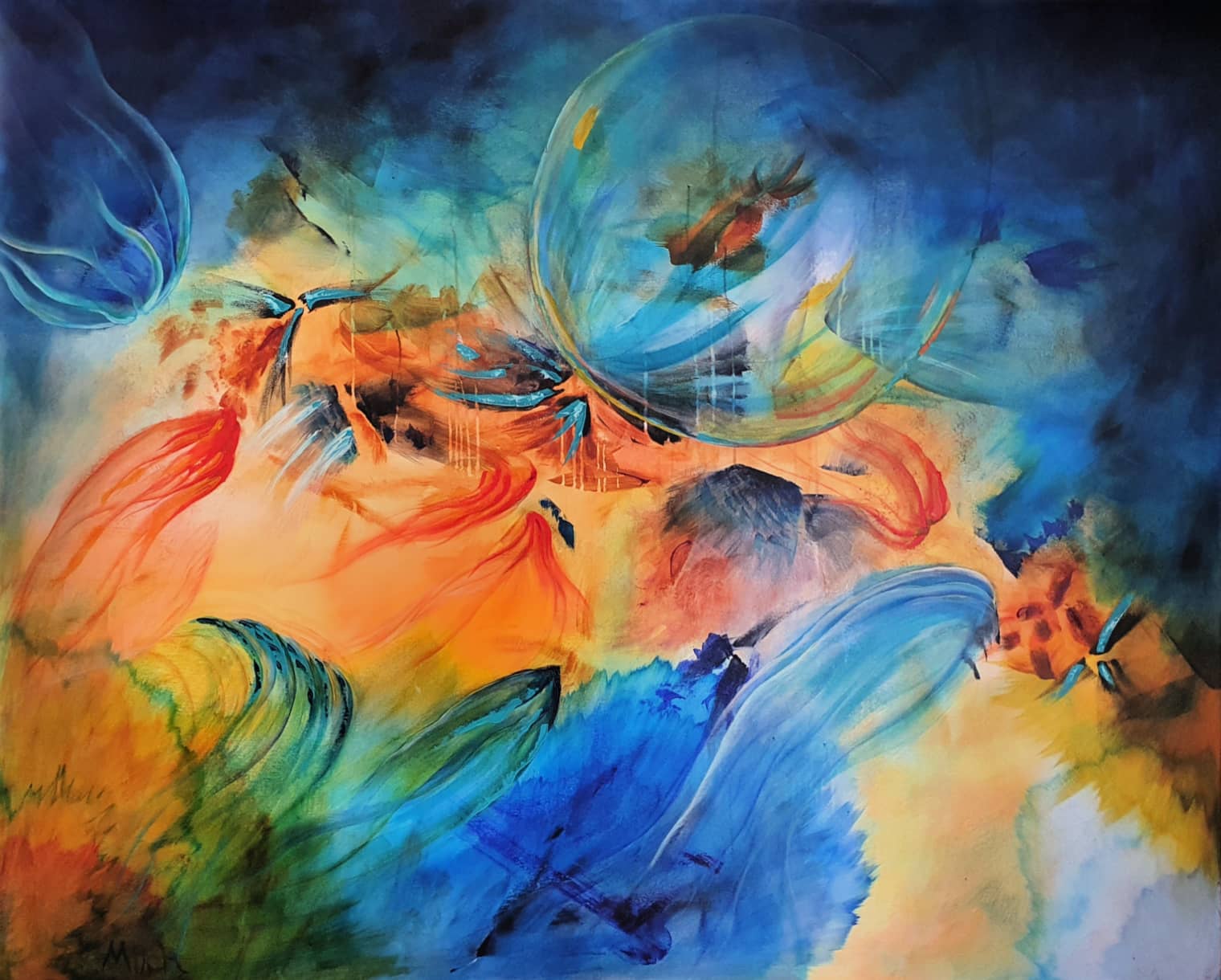 Australian Abstract Artist Mitch Miller Painting ~ 'Angel's Nest'