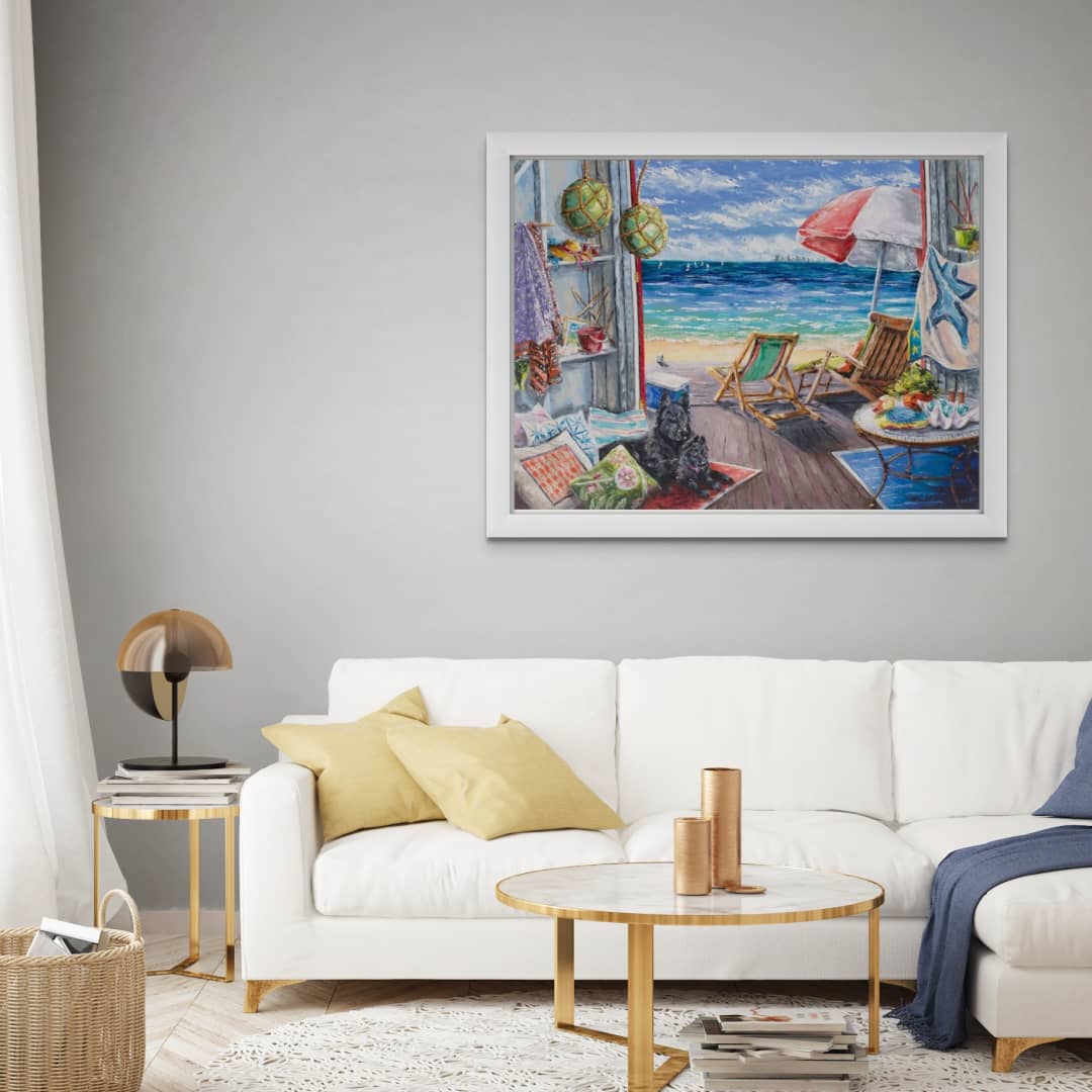 Esther Shohet Painting ~ 'A Dog's Life' (Sold)