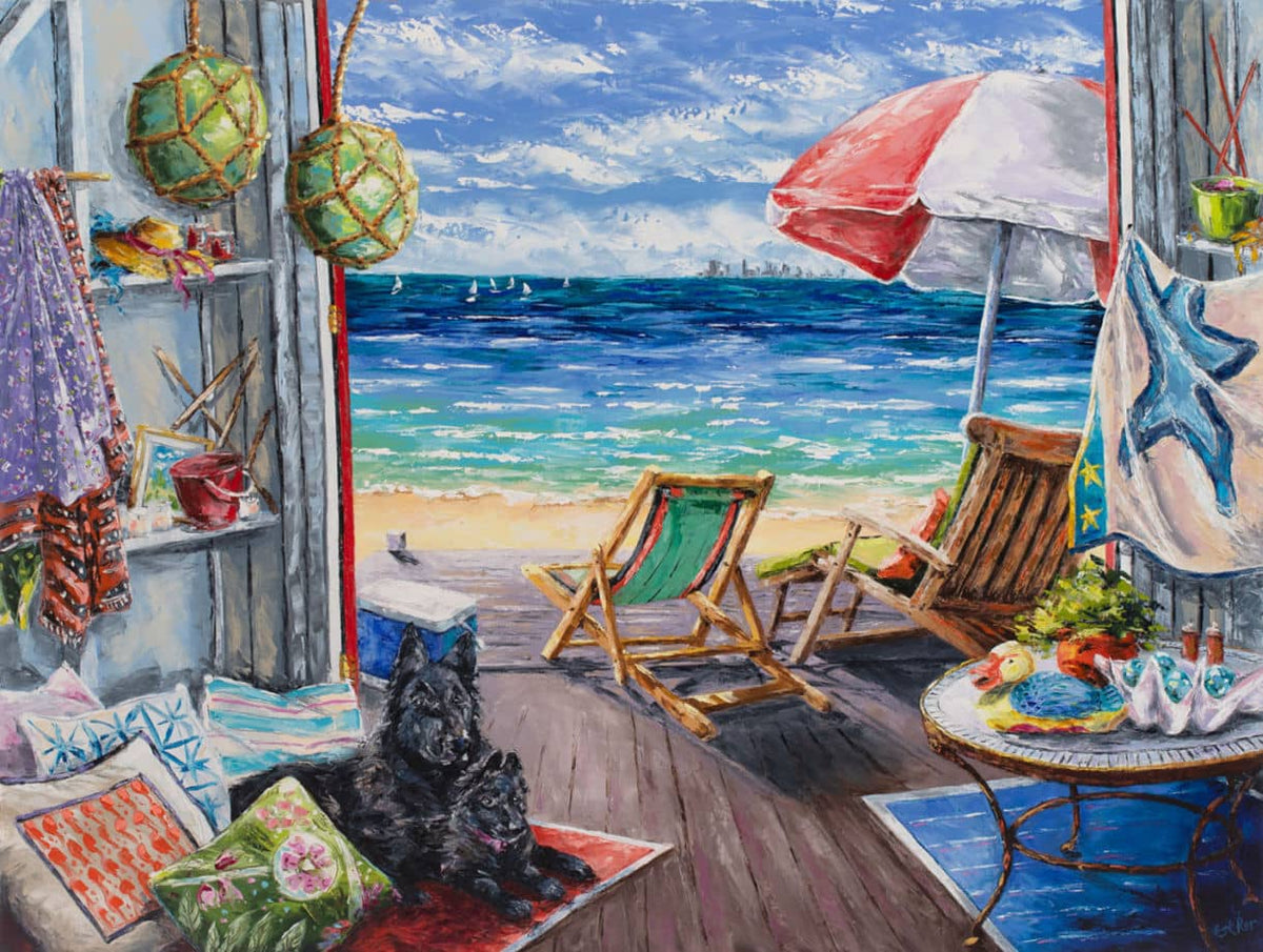 Esther Shohet Painting ~ 'A Dog's Life' (Sold)