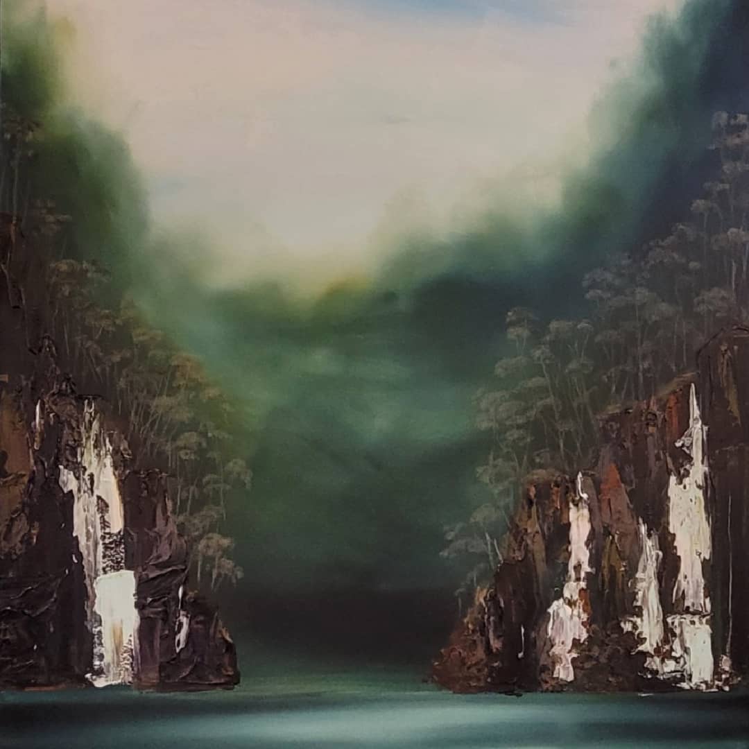 Stuart Clues Painting ~ 'Beauchamp Falls, Beech Forest' (Sold)