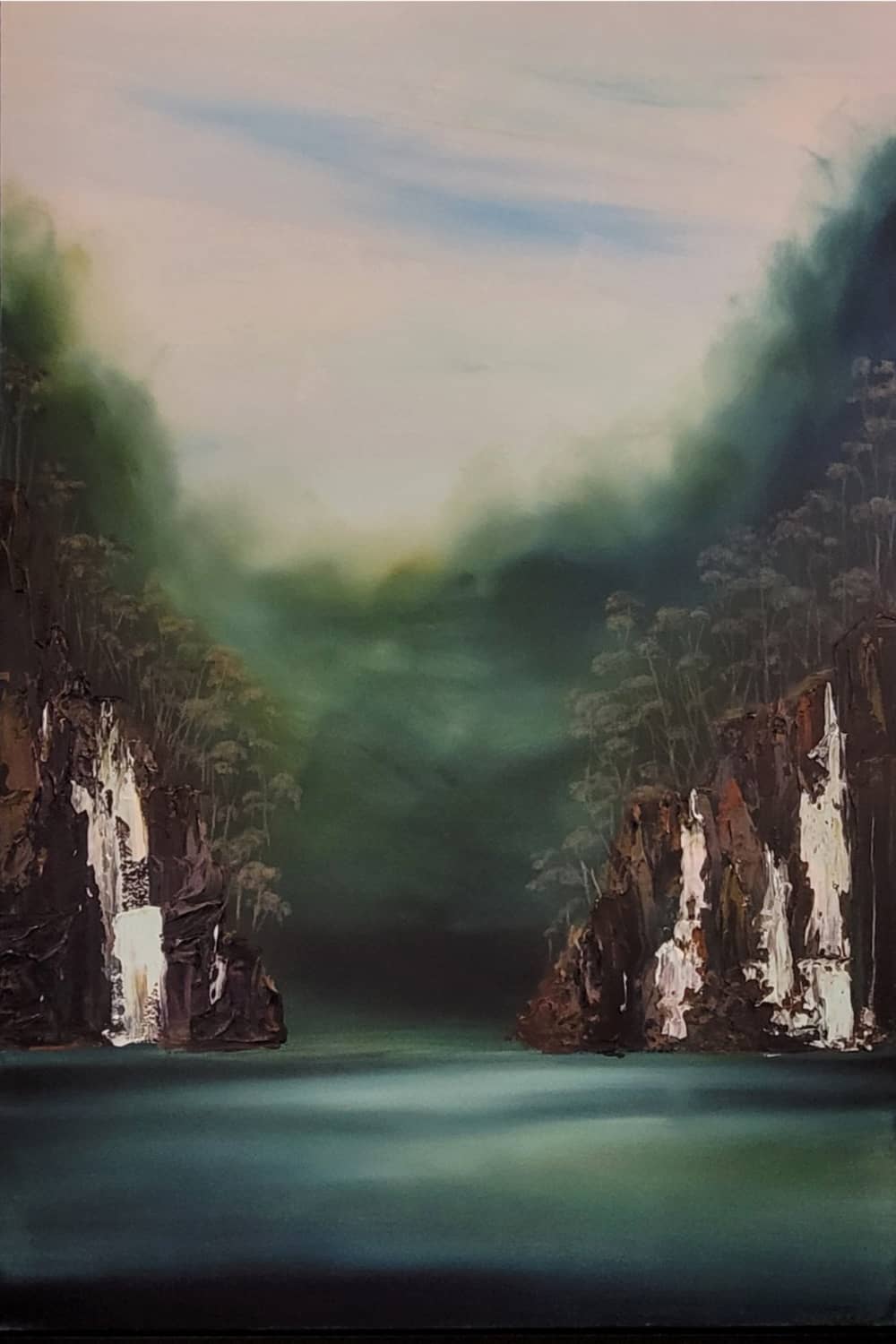 Stuart Clues Painting ~ 'Beauchamp Falls, Beech Forest' (Sold)