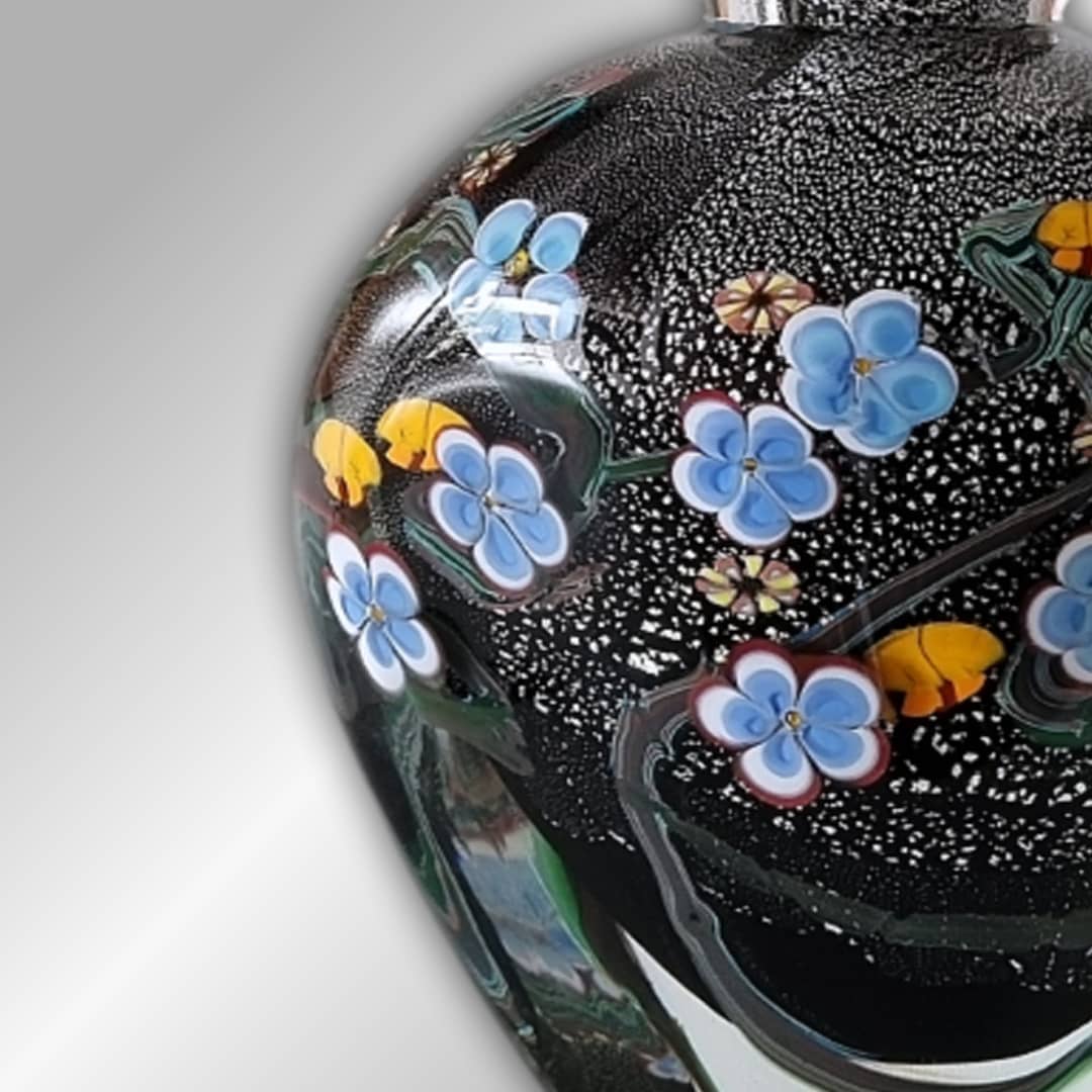 Anne Clifton Glass ~ 'Wildflower Bottle in Black' (Sold)