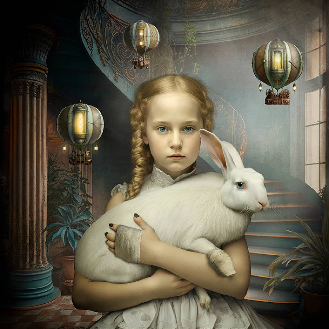 Maggie Taylor Photomontage ~ 'Lucky' 22" (Framed) (Sold)